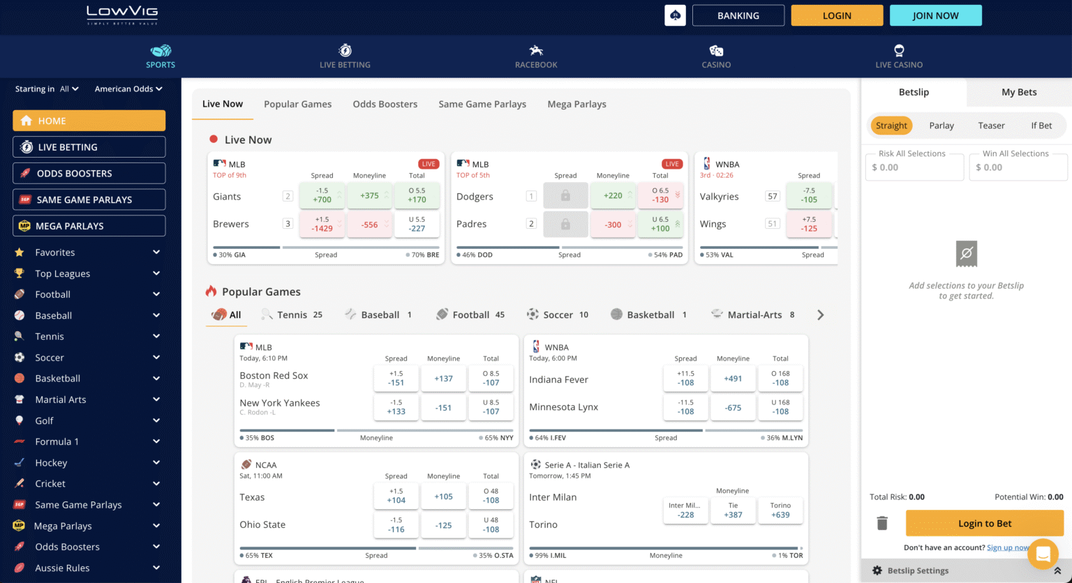 LowVig Sportsbook Review (2025): Reduced Juice, Crypto Banking, Fast ...